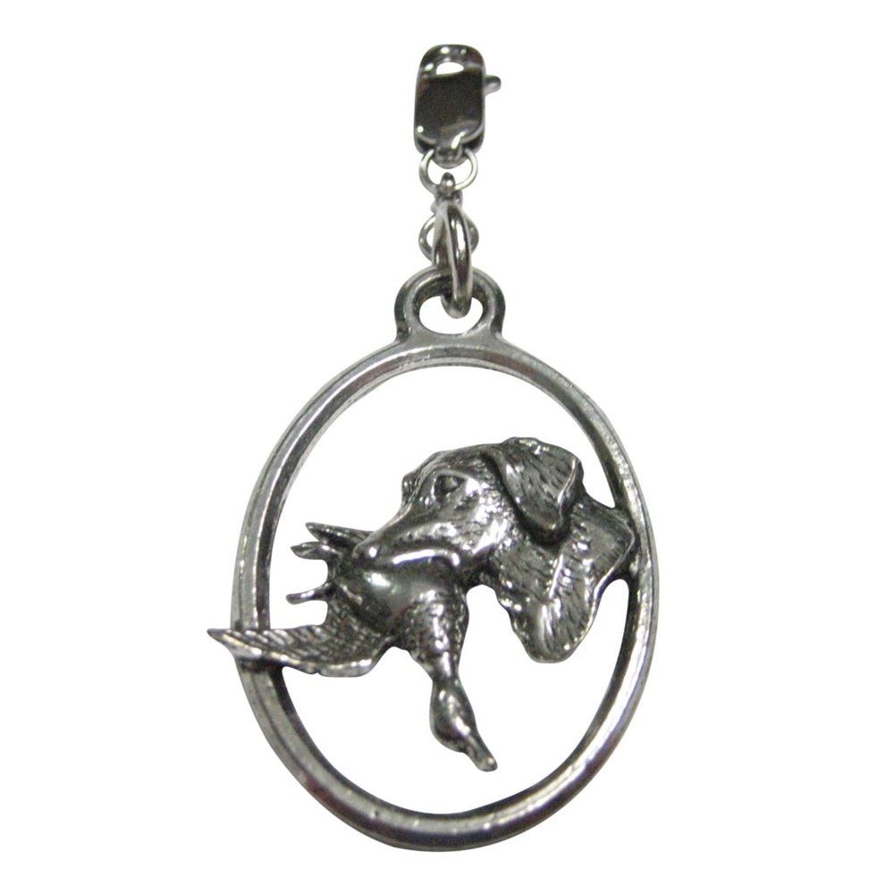 Labrador Retriever Dog Head Duck Zipper Pull Charm - Gem